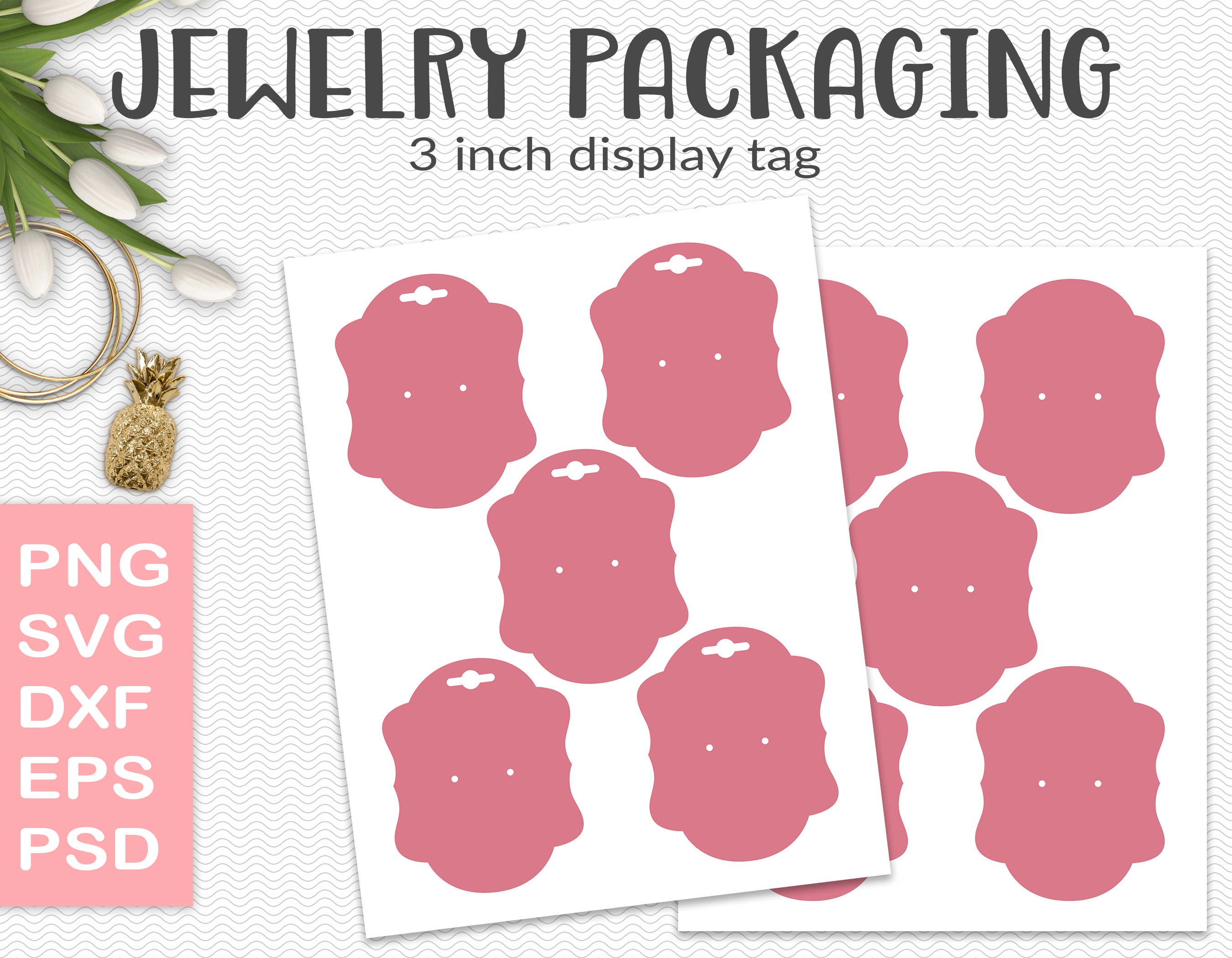 Earring Display Template 3 Jewelry Hang Tag Packaging - Etsy