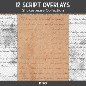 Grunge Script Overlays, PNG Handwriting Text Clipart, Ink Writing ...