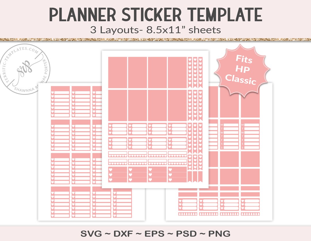 Planner Sticker Template, for Happy Planner Classic Journal, Sticker ...