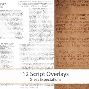 Faded Script Overlays PNG Typewriter Text Clipart Ink - Etsy
