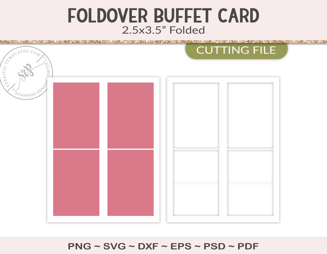 Folded Buffet Card Template, Party Printable Craft Template, Tent Card ...