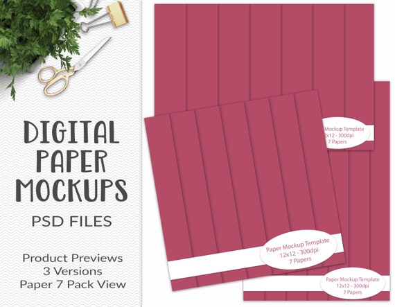 7 Pack Paper Mockup PSD Template Digital Paper Pack Set - Etsy