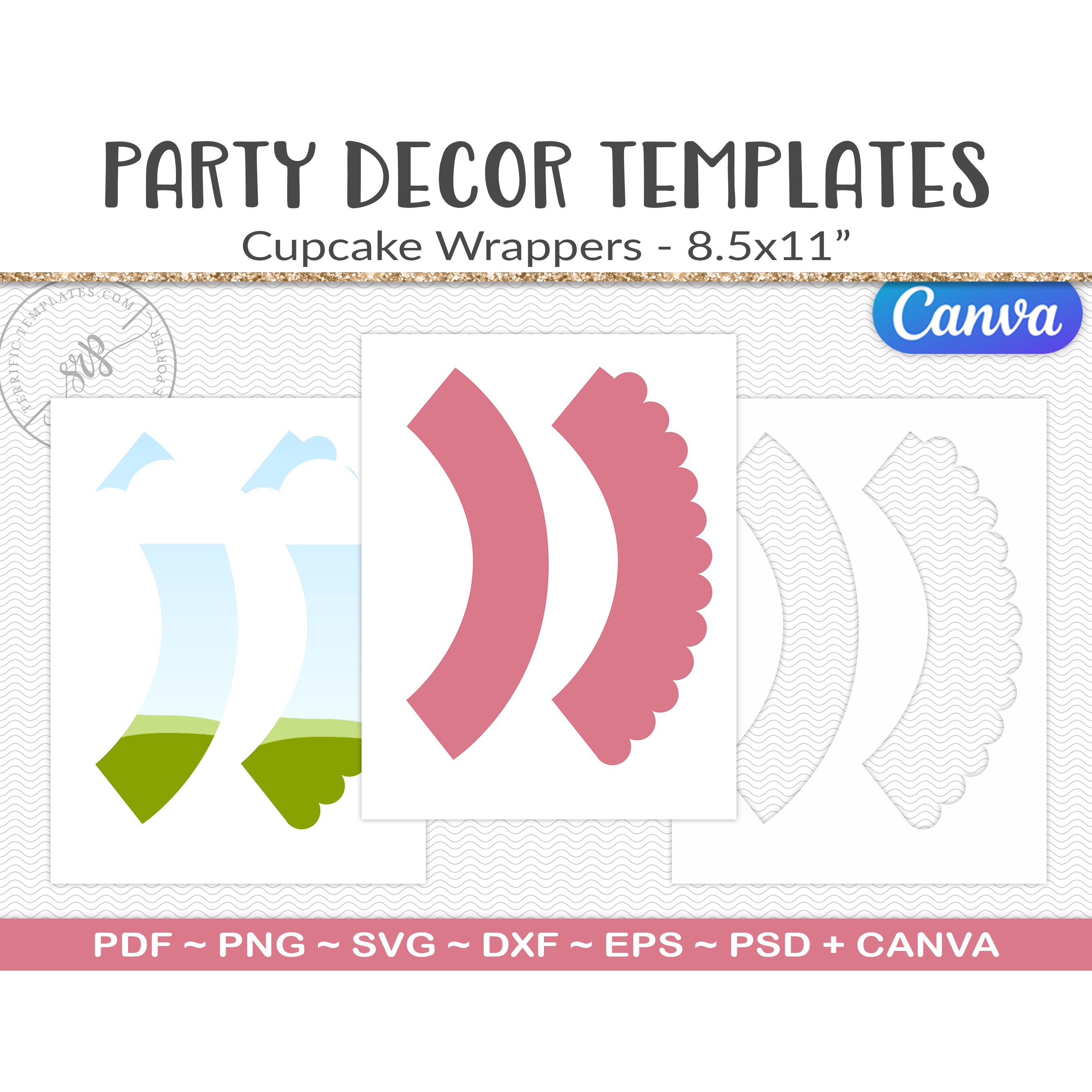 Cupcake Wrapper Template Dimensions