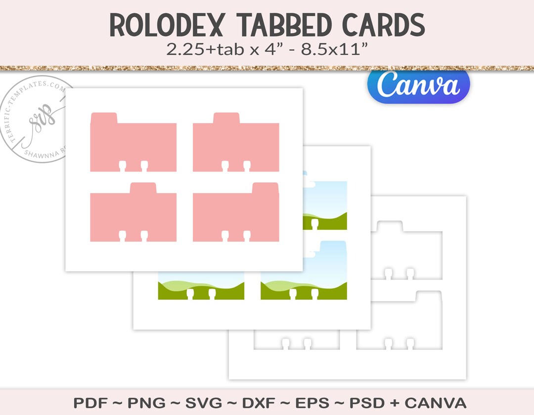 Dex Card Template, Blank Tabbed Rolodex Cards, Svg Cut File, Memory Dex ...