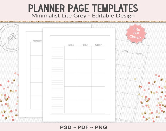 Editable Monthly Planner Template for the Happy Planner Classic Journal ...