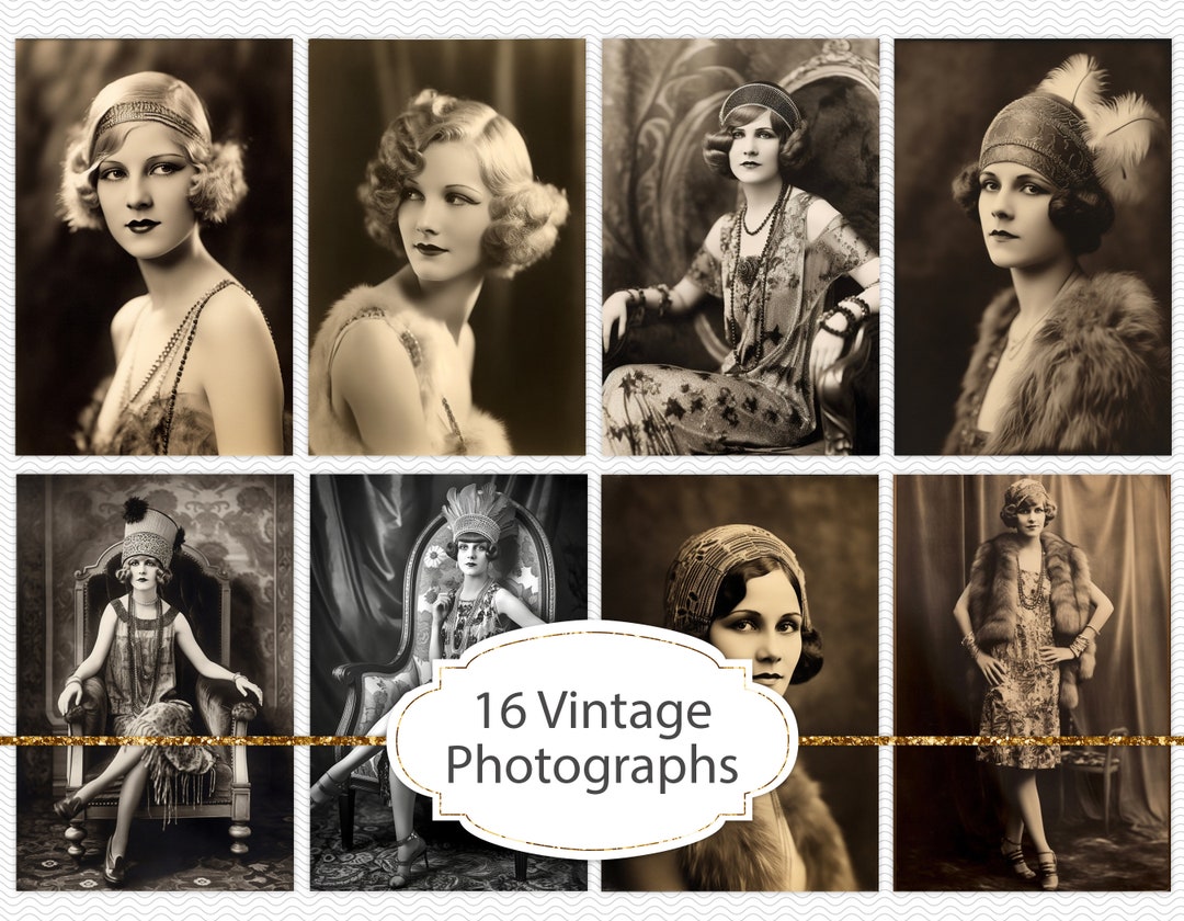 Flapper Woman Portrait Photographs 16 Vintage Style 1920s - Etsy