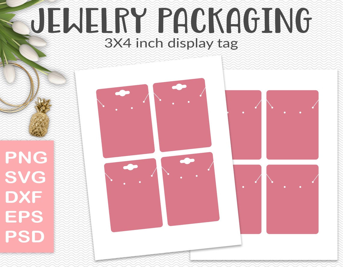 Necklace and Earring Display Template 3x4 Jewelry Hang - Etsy