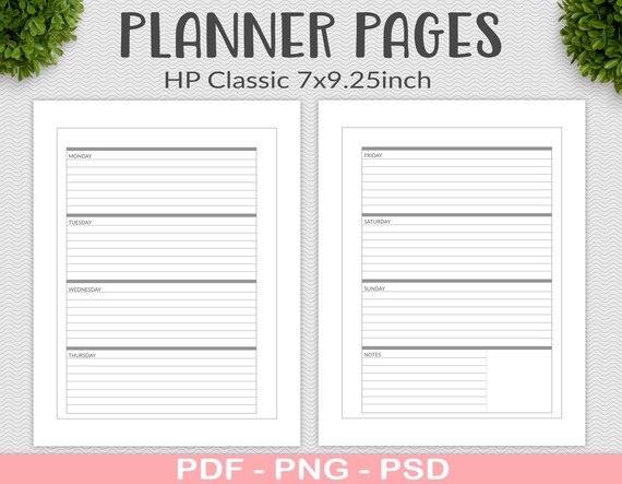 Editable Weekly Horizontal Planner Template for the Happy - Etsy