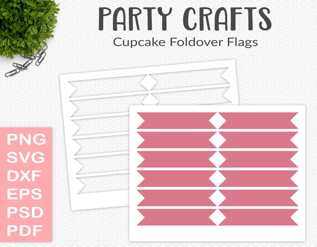 Cupcake Flag Template Party Printable Craft Template - Etsy