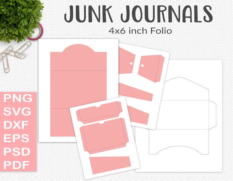 Folio Set Template Folding Junk Journal Folio Printable - Etsy