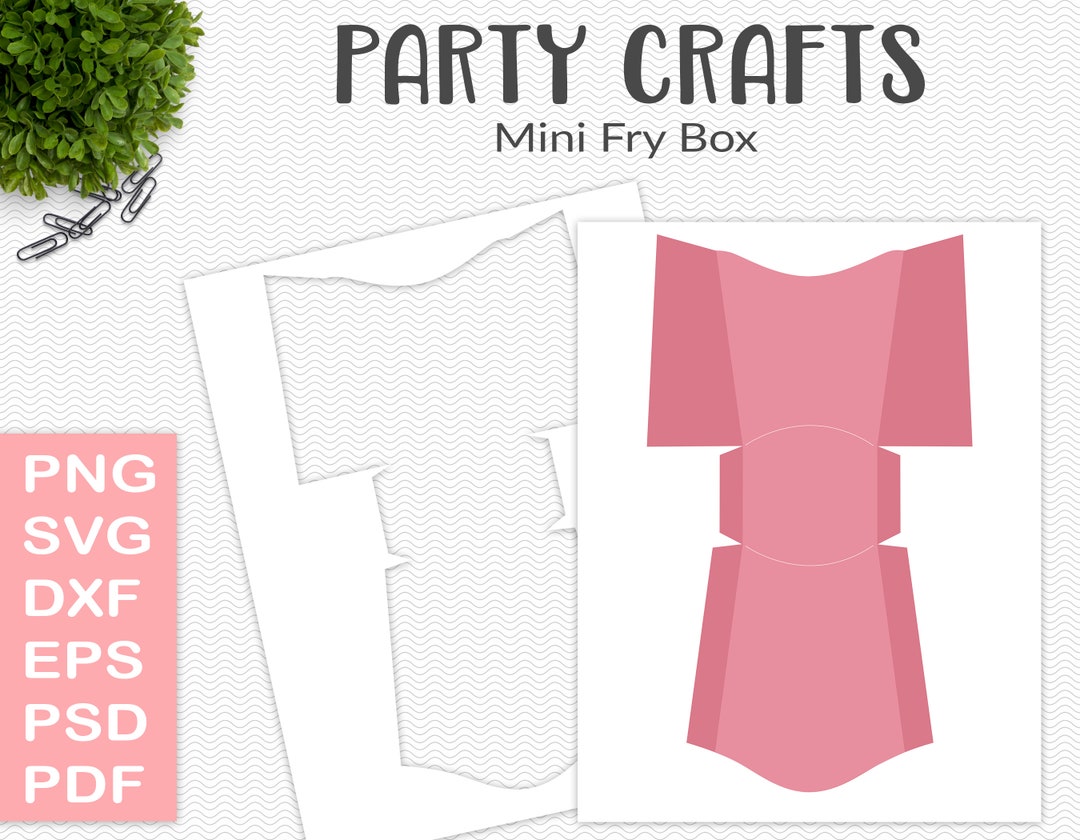 Mini French Fry Box Template Party Printable Craft Template - Etsy