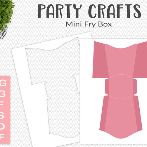 Mini French Fry Box Template Party Printable Craft Template - Etsy