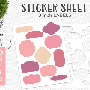 3 Assorted Label Template Sticker Sheet Tags Party - Etsy