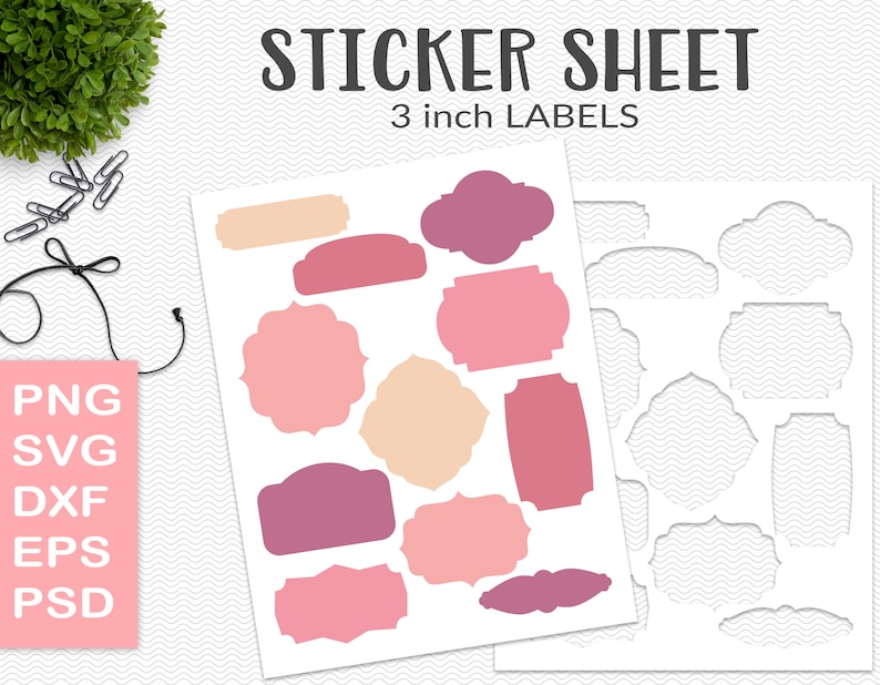 3 Assorted Label Template Sticker Sheet Tags Party - Etsy