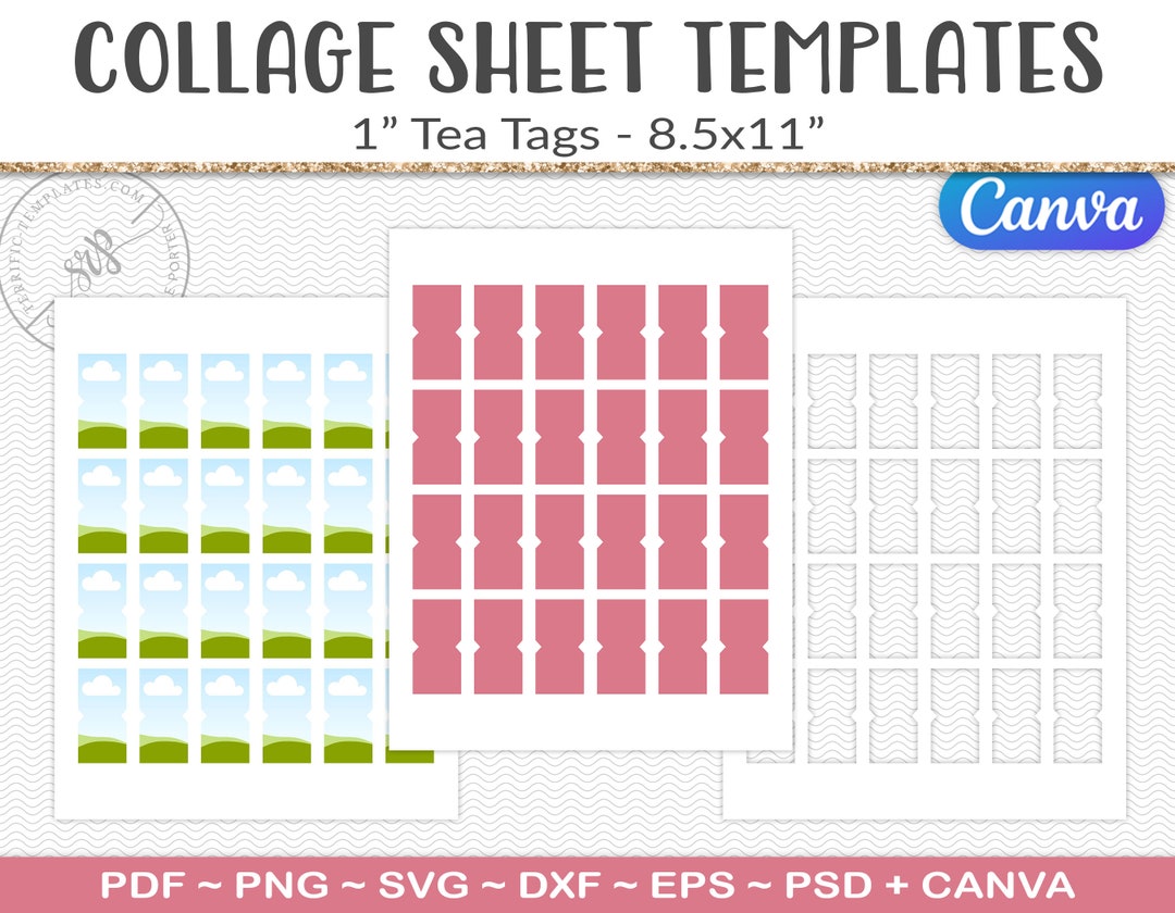 Tea Tag Template Party Printable Craft Template Tea Bag - Etsy