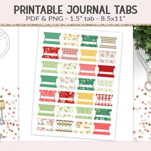 Printable Tabs, Fold-over Tabs, PNG Cut File Collage Sheet, Planner ...