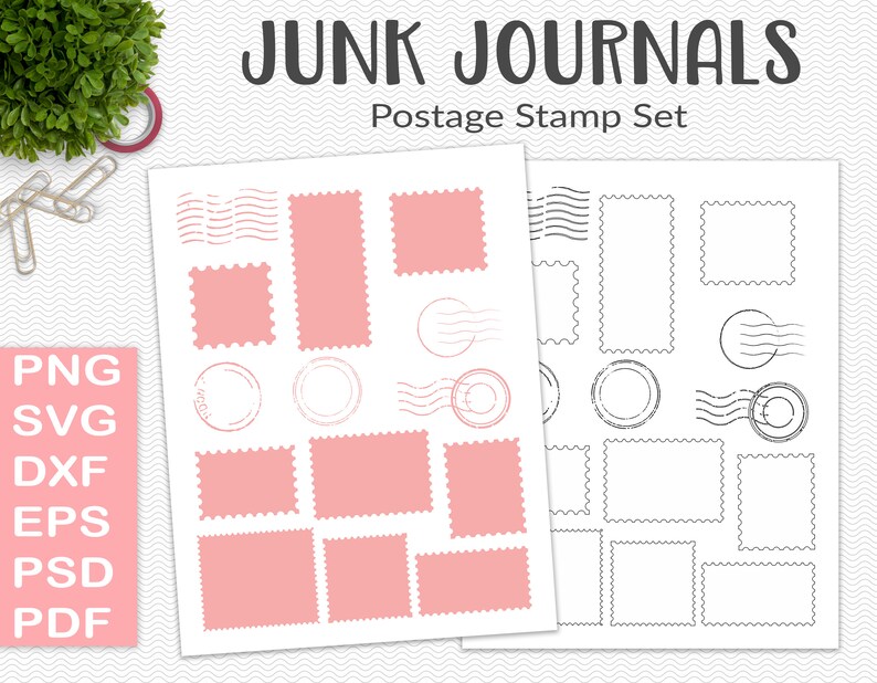 Postage Stamp Template Post Stamp SVG Cutting File Junk - Etsy