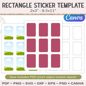 3x2" Rounded Label Tag Template, Sticker Sheet, Printable Craft ...