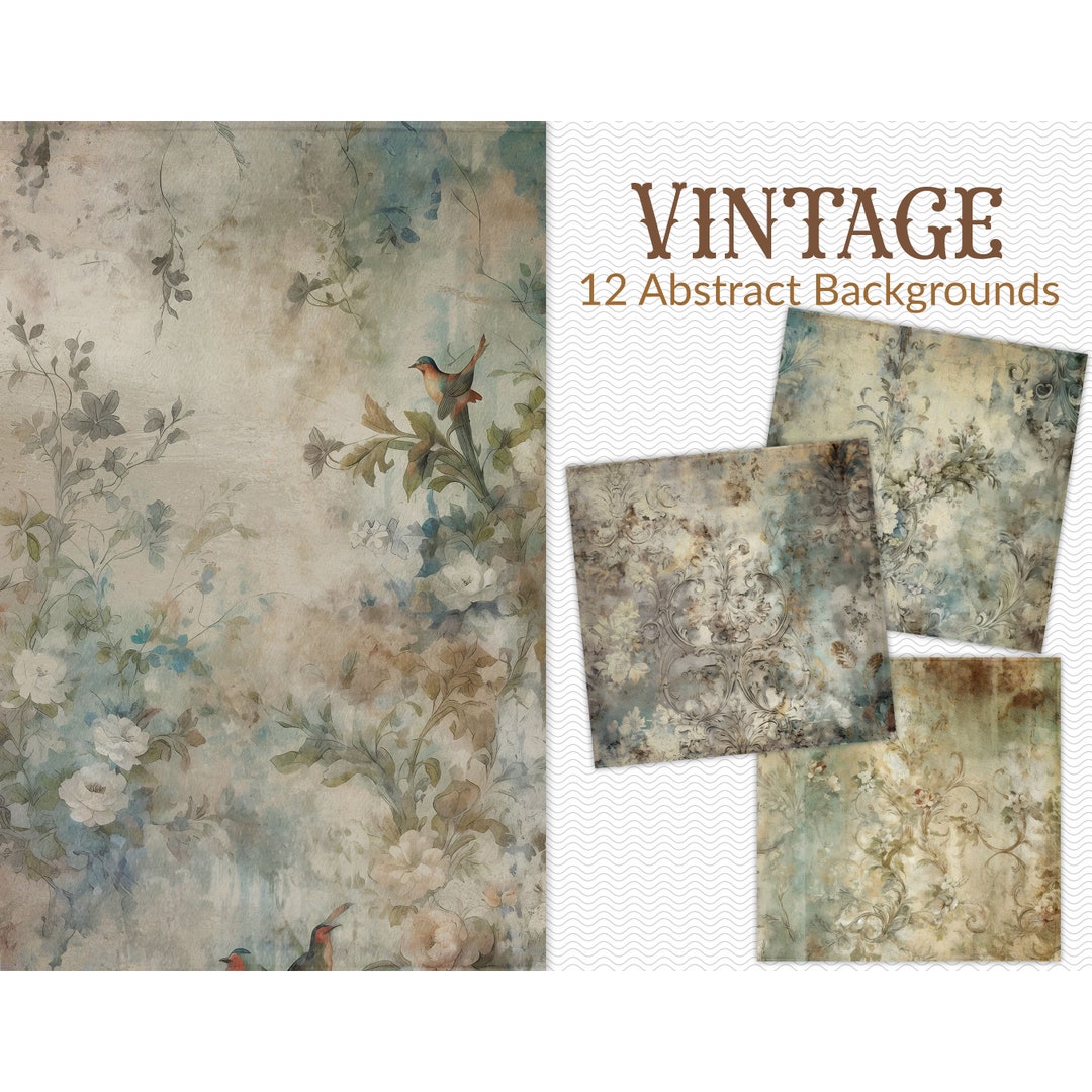 Vintage Floral Baroque Digital Papers Junk Journal Pages Old - Etsy Canada