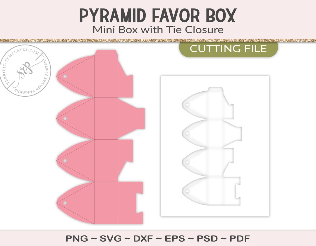 Pyramid Favor Box Template Party Printable Craft Template - Etsy