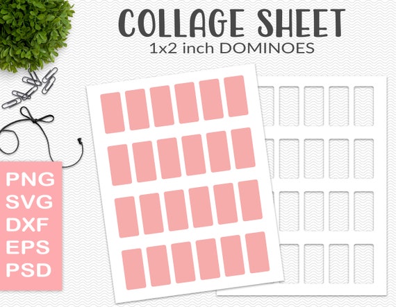 1x2 Rounded Domino Tiles Domino Template Craft - Etsy UK