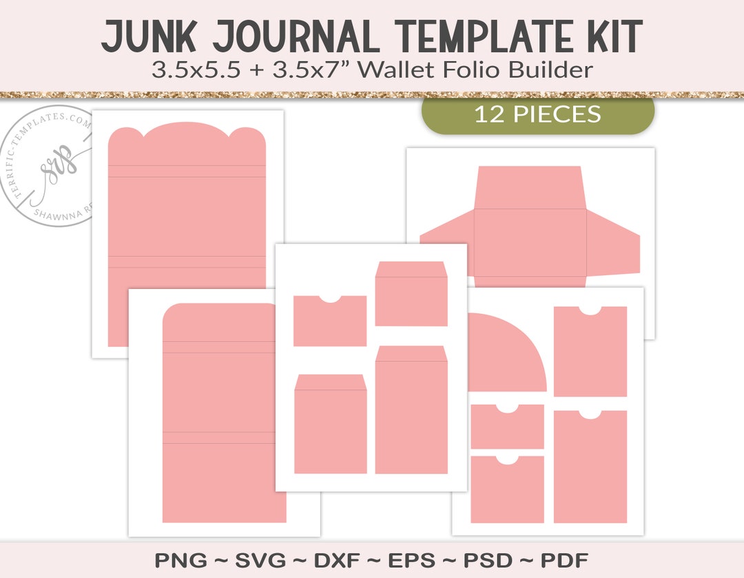 Folio Template Kit, 2 Sizes Junk Journal, Folding Folio, Ink Saver ...