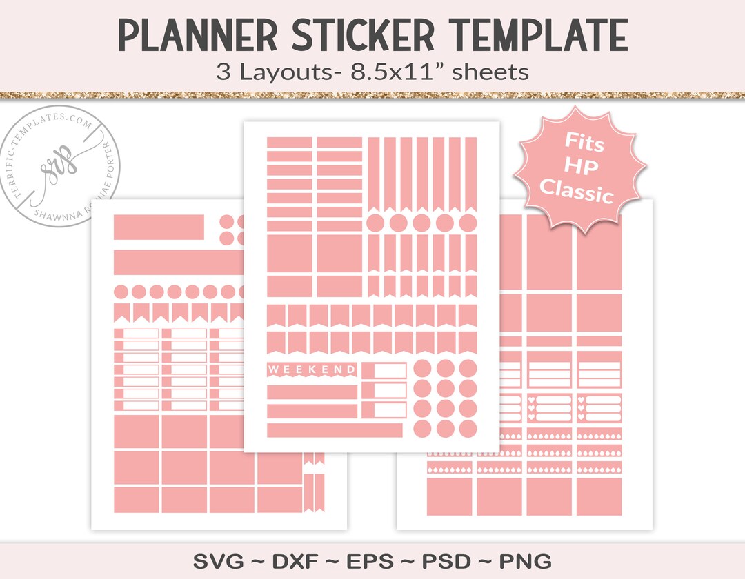 Planner Sticker Template, for Happy Planner Classic Journal, Sticker ...