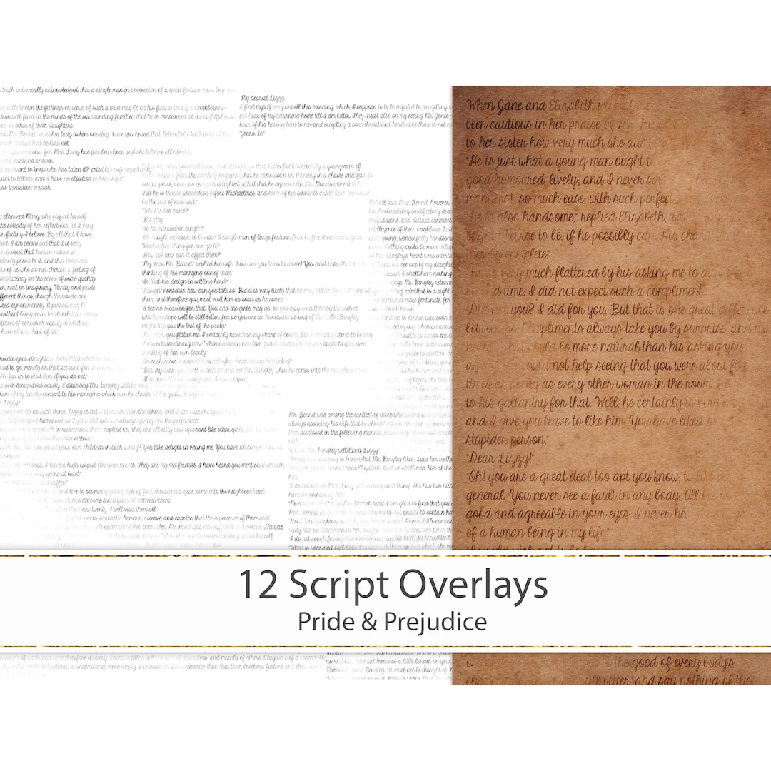 Faded Script Overlays PNG Handwriting Text Clipart Ink - Etsy