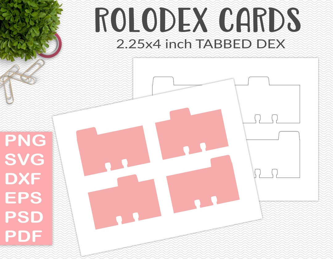 Dex Card Template Blank Tabbed Rolodex Cards Svg Cut File - Etsy