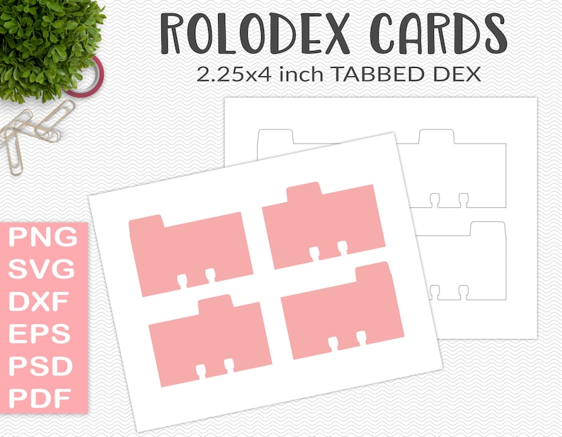 Dex Card Template Blank Tabbed Rolodex Cards Svg Cut File - Etsy