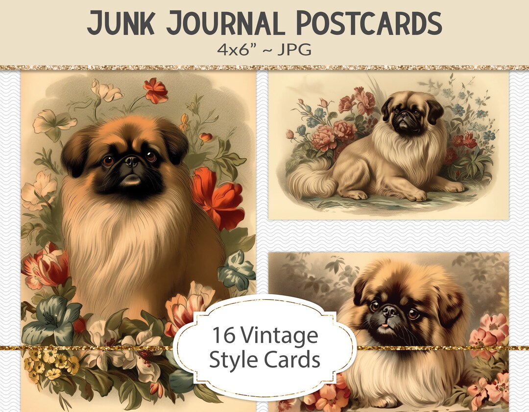 Pekingese Dog Vintage Style Postcards 4x6 Victorian Era Style ...