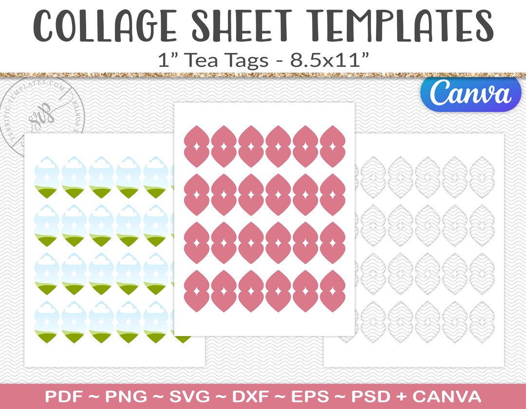 Heart Tea Tag Template Party Printable Crafts Tea Bag String - Etsy