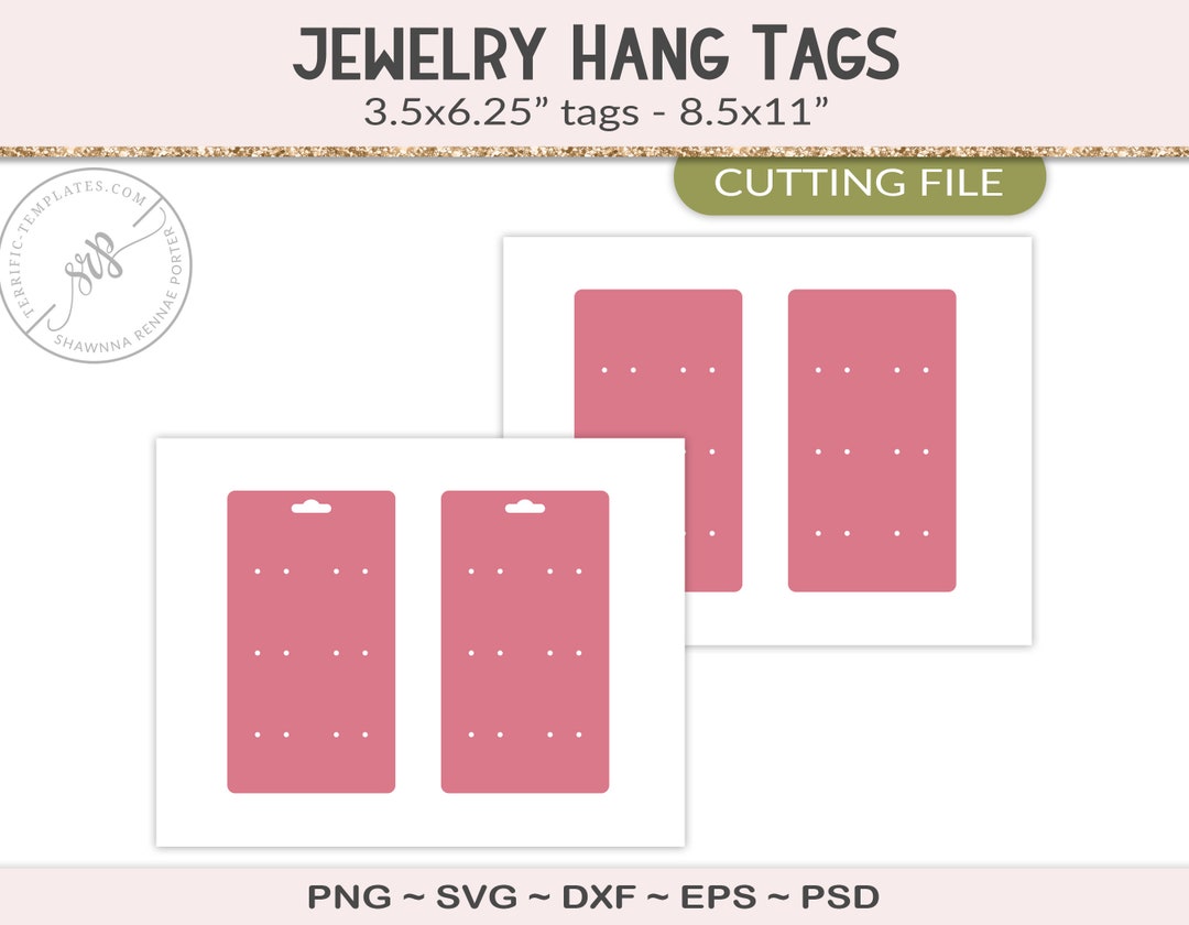 37mm Pin Back Button Card Template, 3.5x6.3" Jewelry Hang Tag, 6 Pack ...