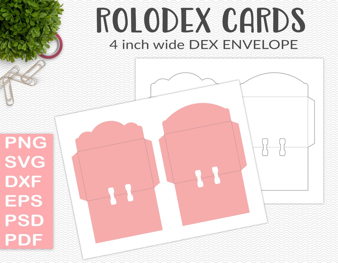 Dex Card Template Envelope Rolodex Craft Cards Svg Cut File - Etsy