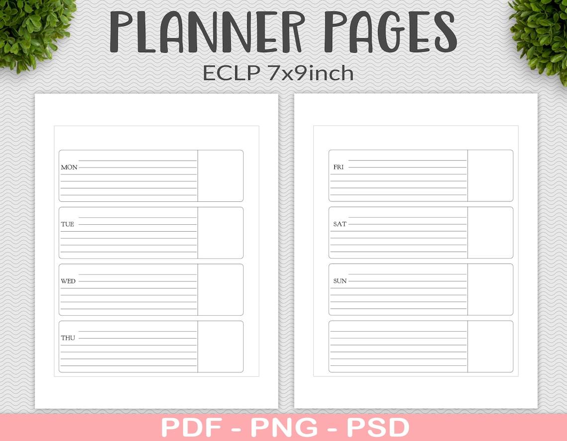 Editable Weekly Horizontal Planner Template Binder Journal - Etsy