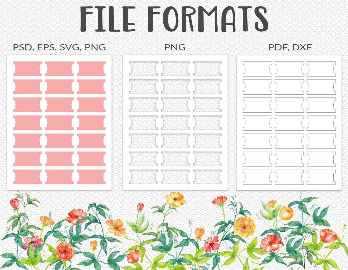 Tabs Template Blank Fold-over Tabs Svg Cut File Planner - Etsy