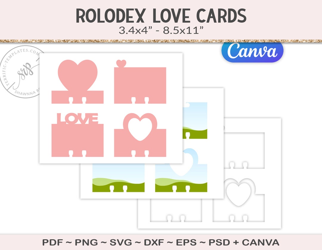 Dex Card Template, Blank Rolodex Craft Cards, Svg Cut File, Memory Dex ...