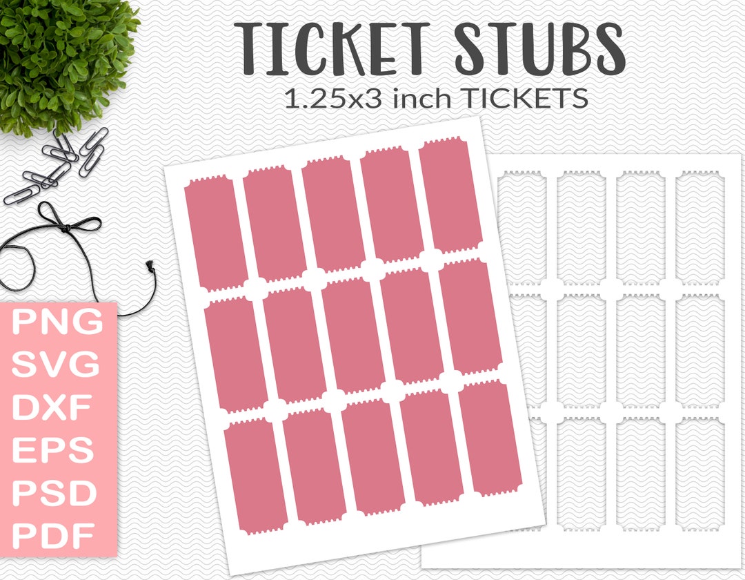 Ticket Stub Design Template Party Printable Craft Template - Etsy
