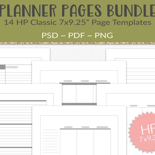 HP Editable Planner Pages Bundle 12 Templates for Happy - Etsy