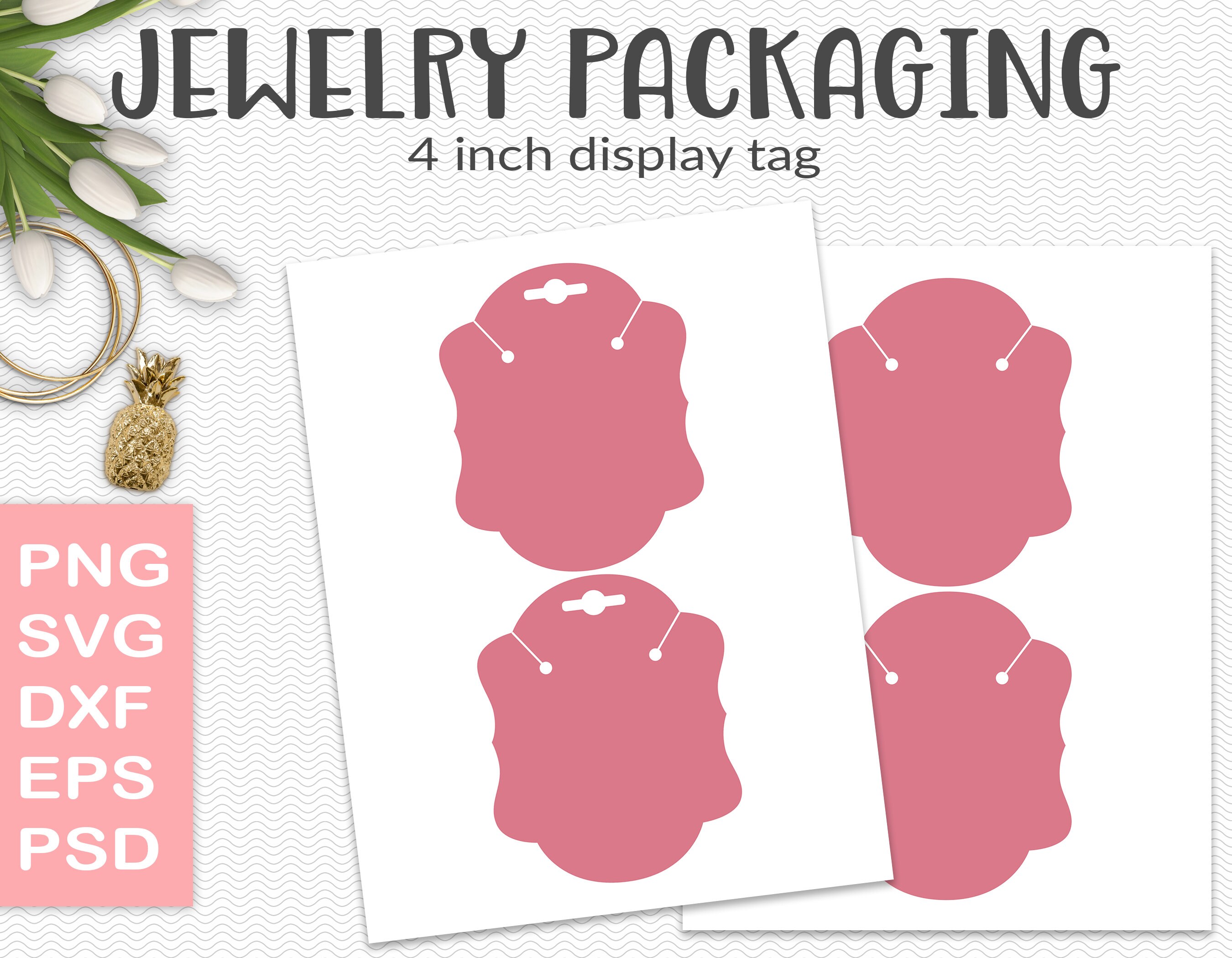 Necklace Display Template 4 Jewelry Hang Tag Packaging - Etsy