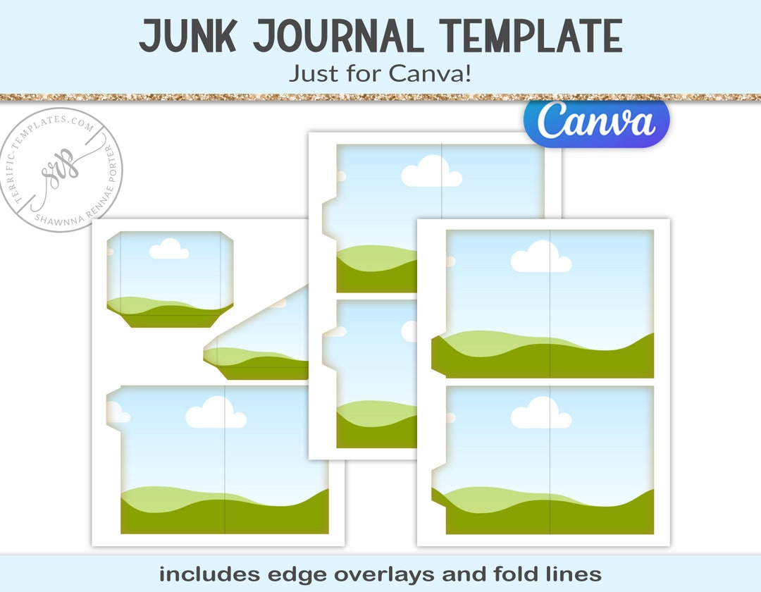 Tabbed Folder Set, Canva Junk Journal Template, 5 Folder, Mini Planner ...
