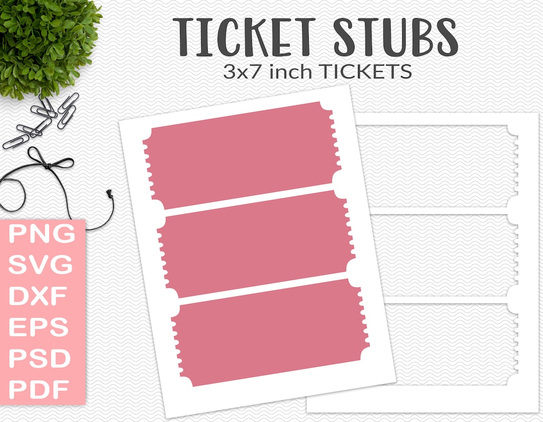 Ticket Stub Template Party Printable Svg Craft Cutting File - Etsy UK