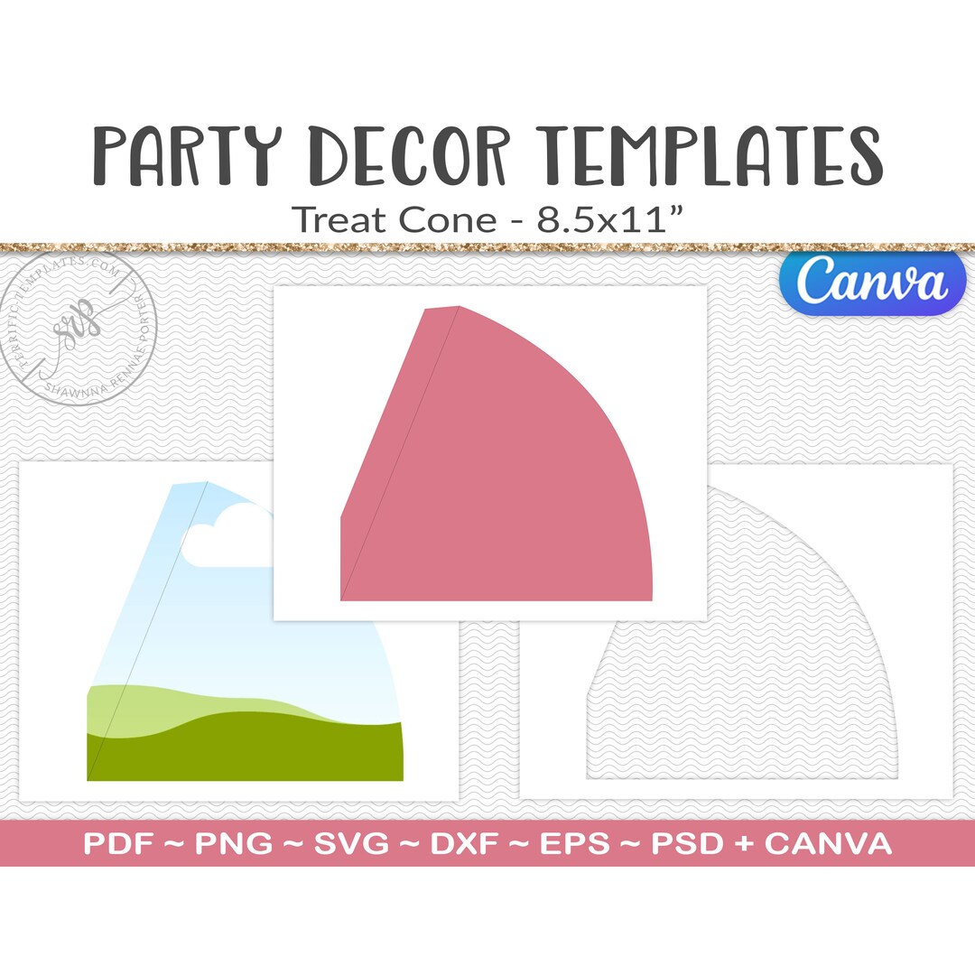 Treat Cone Template Party Printable Party Decor Hanging - Etsy Australia