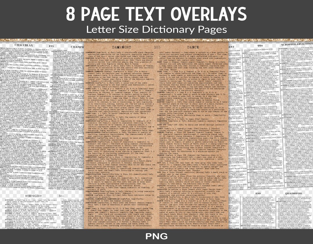 Dictionary Page Overlays, Typewriter Text Letter Size Png, Writing ...