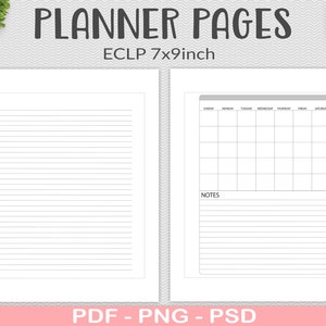 Editable Mini Calendar Notes Page Template Binder Journal - Etsy