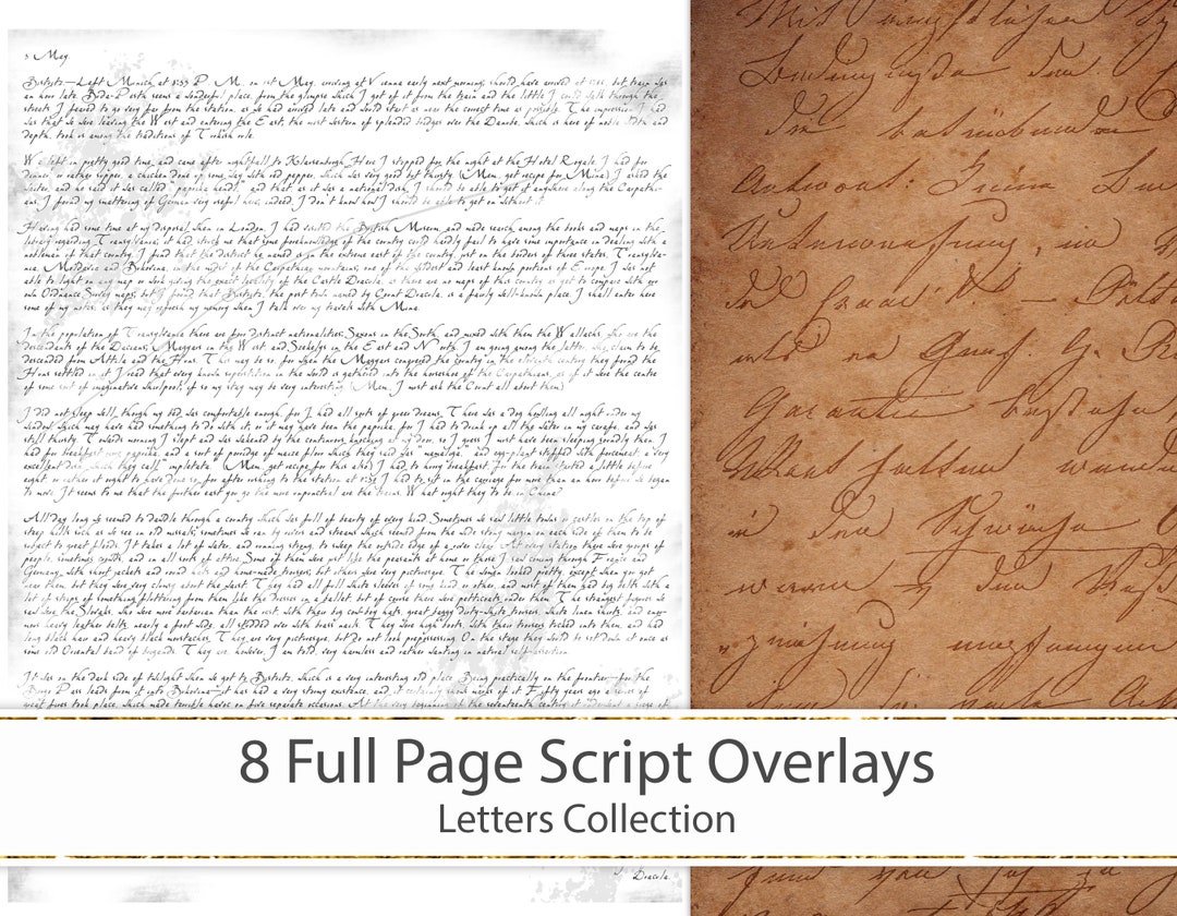Grungy Letter Overlays PNG Text Pages Faded Overlays - Etsy