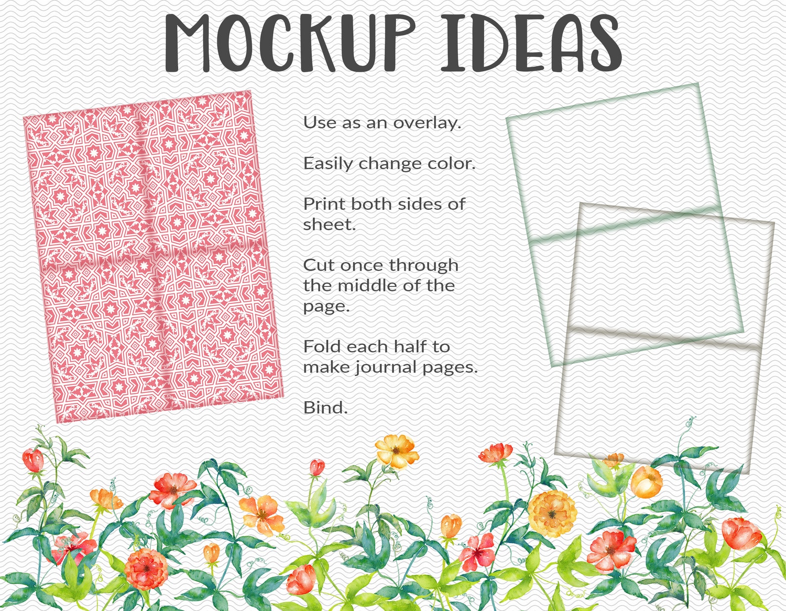 Inked Edge Overlay Mini Folding Journal Pages Junk Journal - Etsy