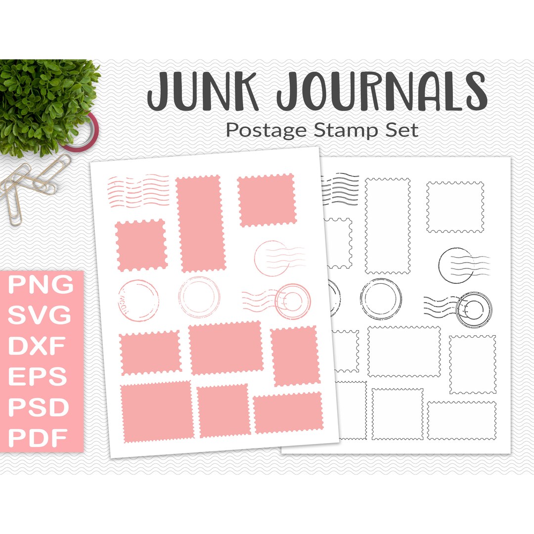 Postage Stamp Template Post Stamp SVG Cutting File Junk - Etsy