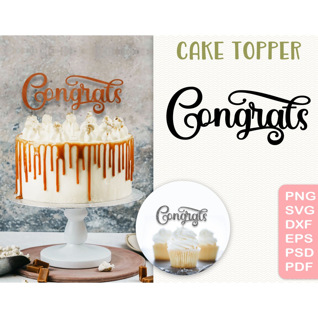 Congrats Cake Topper Celebration Digital Party Printable - Etsy