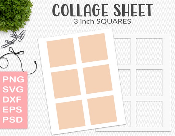 3 Square Template Magnet Sublimation Craft Template - Etsy
